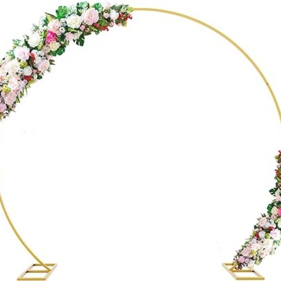 Party Supplies | Wokceer Wedding Arch 72ft Round Backdrop Stand Gold ...